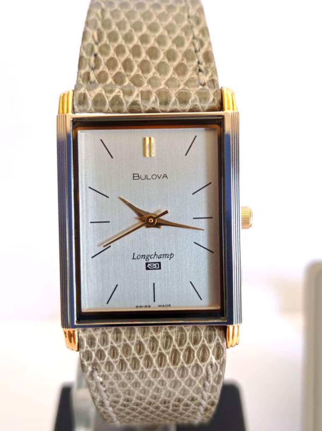 Rare Men's Watch Vintage Bulova Tank Special Edition Longchamp NOS - Etsy