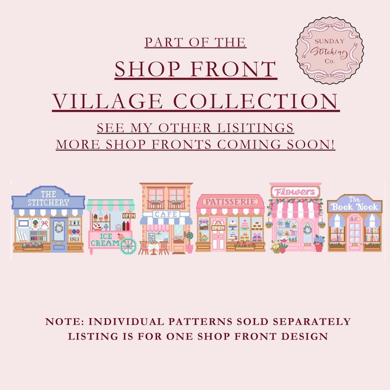 Florist Needlepoint Chart - Flower Shop Digital PDF Download, Village ...