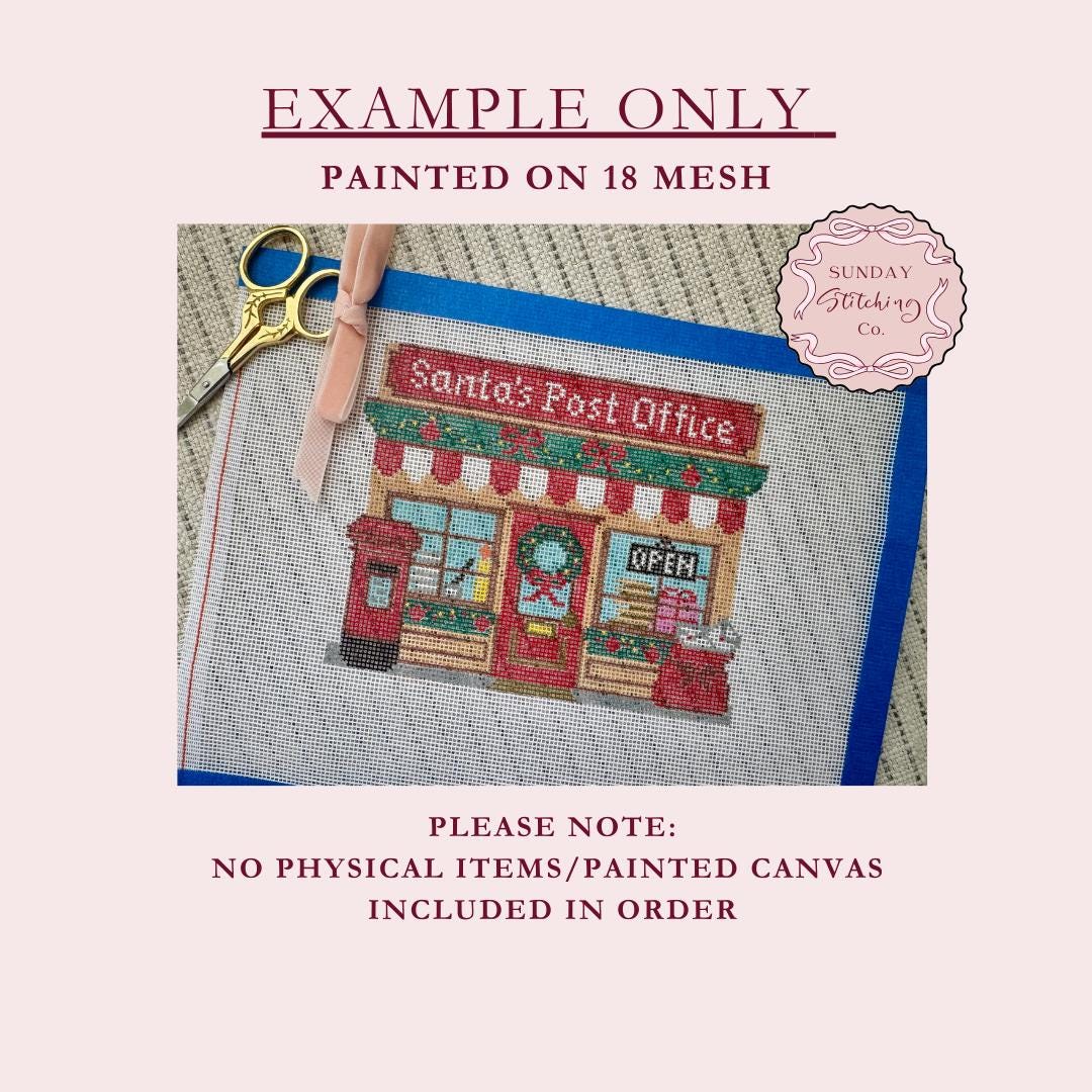 Christmas Village Needlepoint Chart “santa’s Post Office” Instant ...
