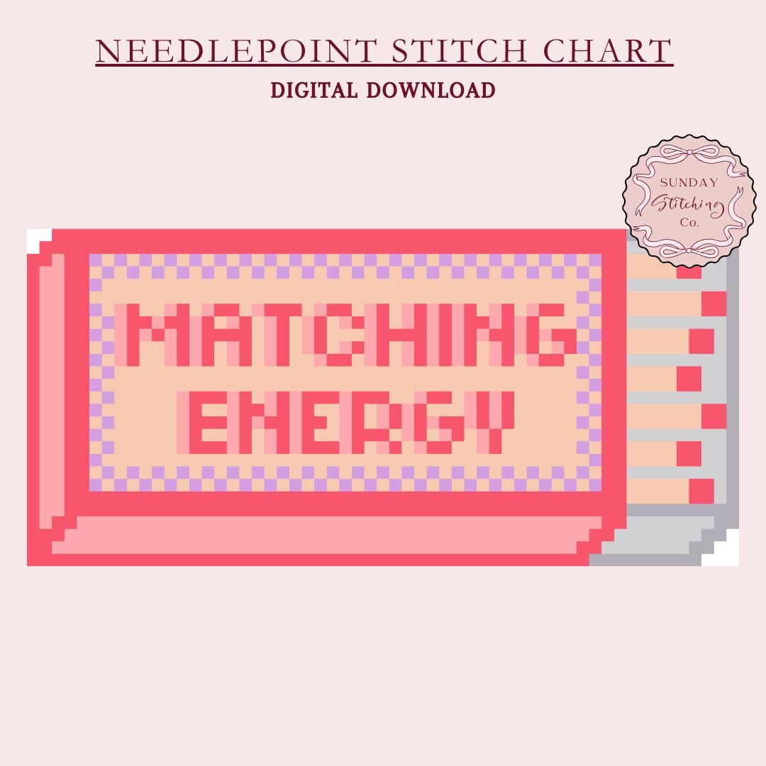 Needlepoint Chart “matching Energy” Counted Cross Stitch Pattern ...