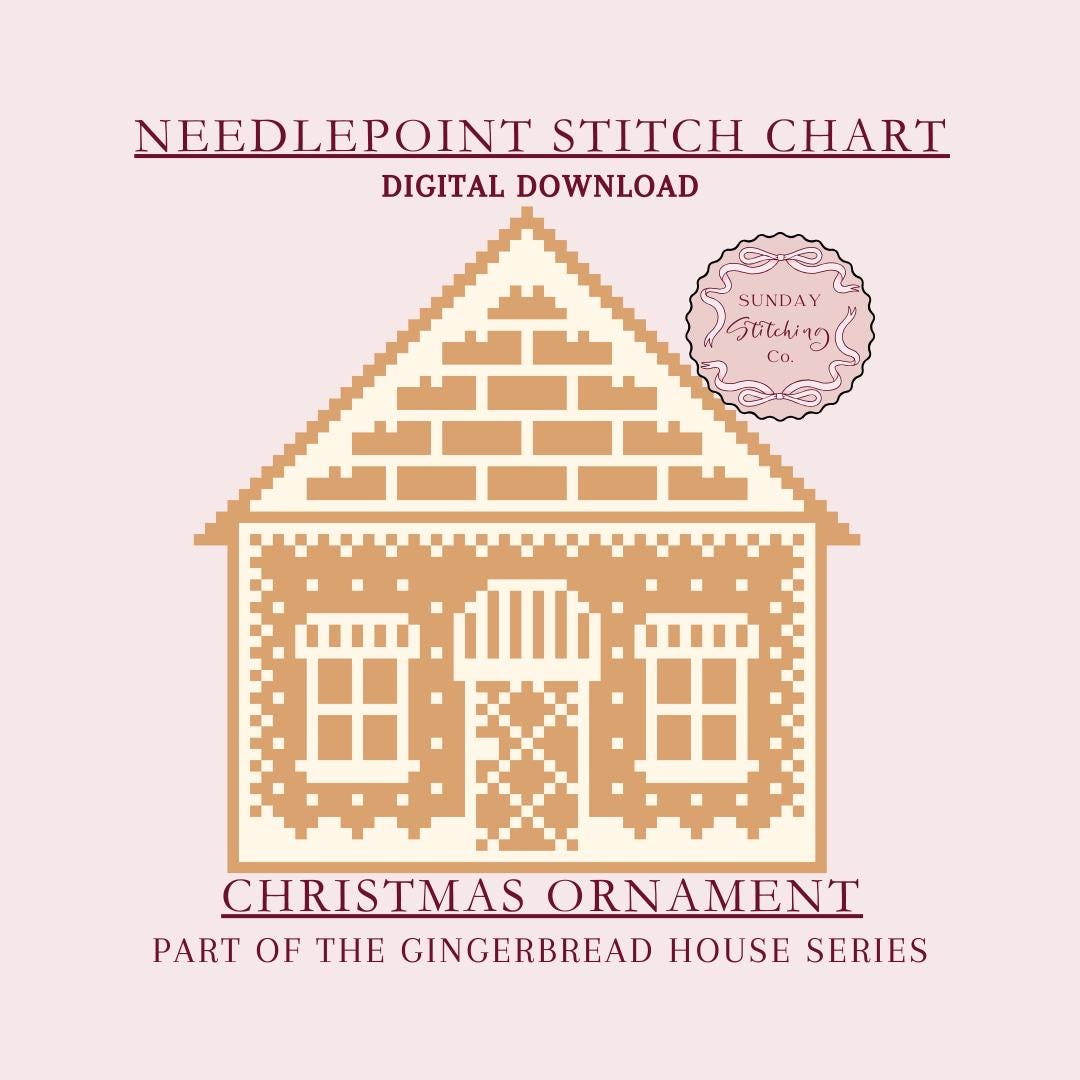 Gingerbread House Needlepoint Chart: Christmas Ornament Pattern ...