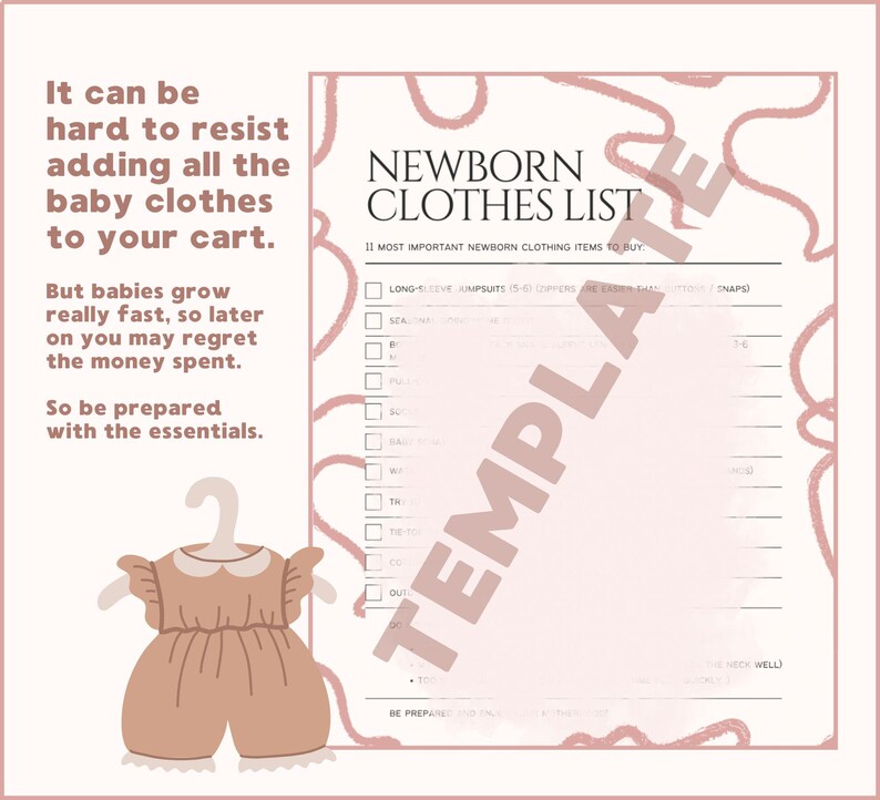 Newborn Clothes Checklist - Etsy