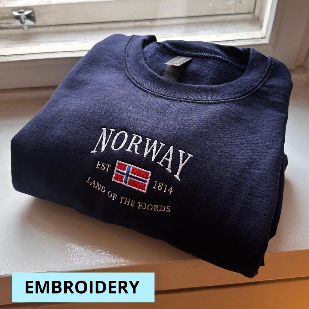 Norway Sweatshirt, Norway Embroidery, Norway Gift, Norway Souvenir ...