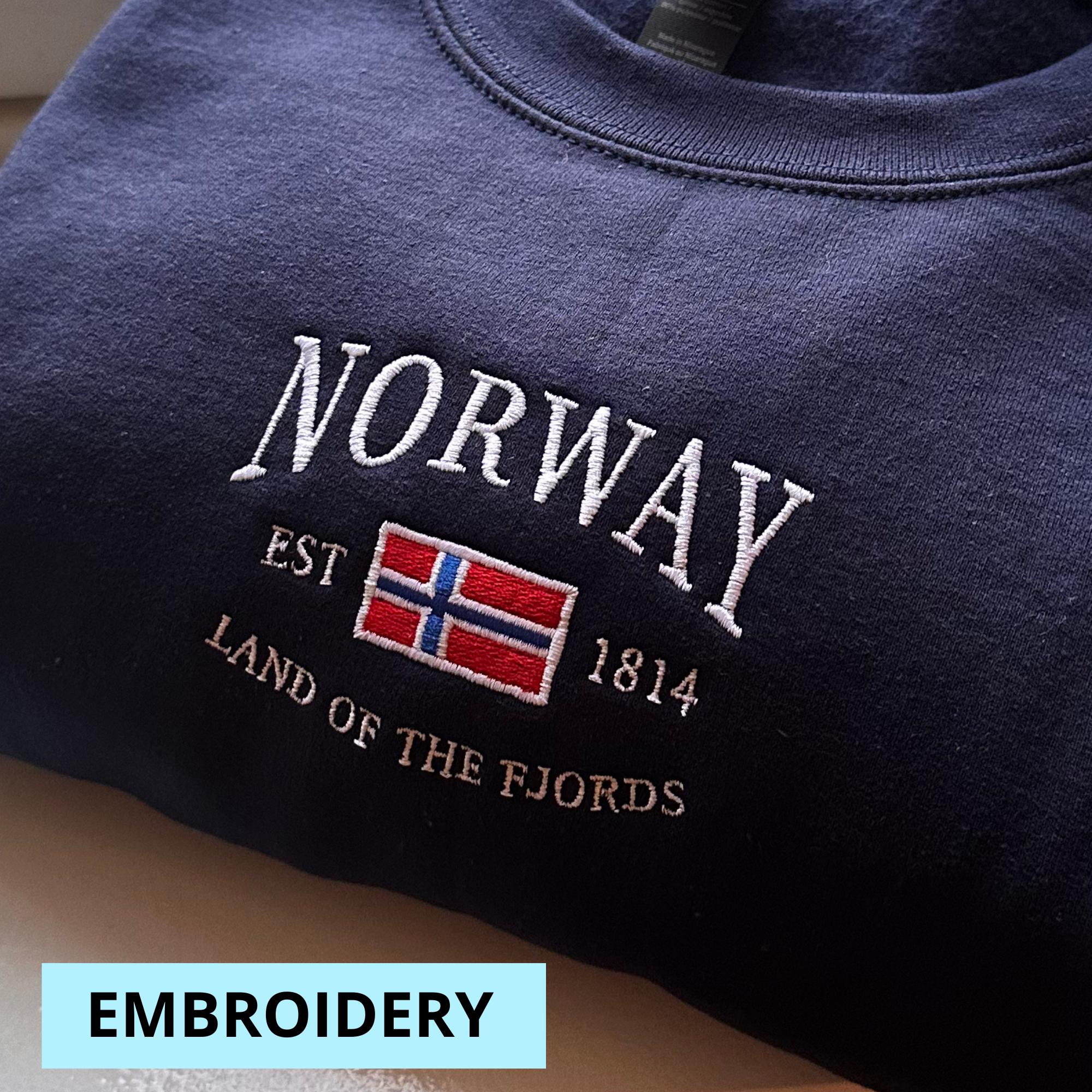 Norway Sweatshirt, Norway Embroidery, Norway Gift, Norway Souvenir ...
