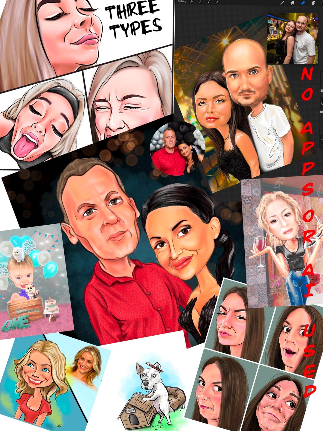 Individual Original Caricature Made With Digital Professional Program ...
