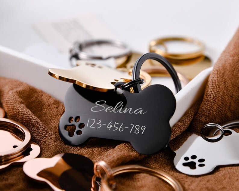 Personalized Engraved Pet Tags and Keychains Set. Gifts Suitable for ...