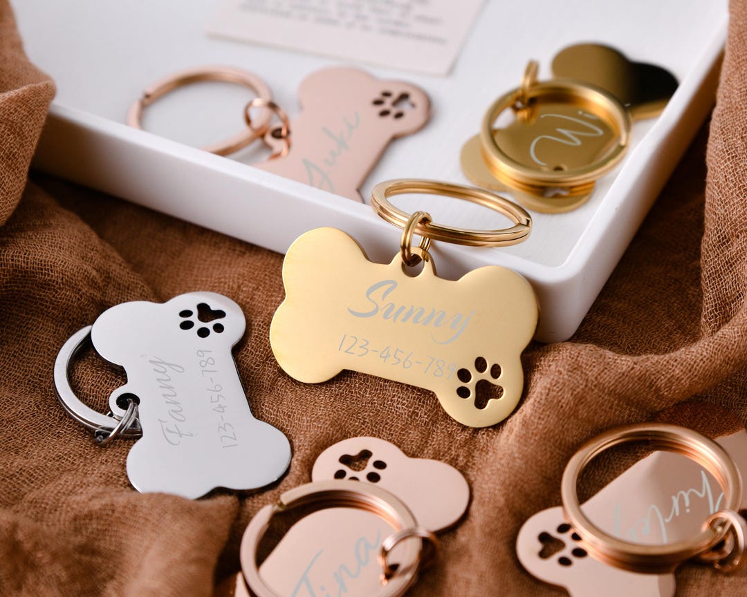Personalized Engraved Pet Tags and Keychains Set. Gifts Suitable for ...