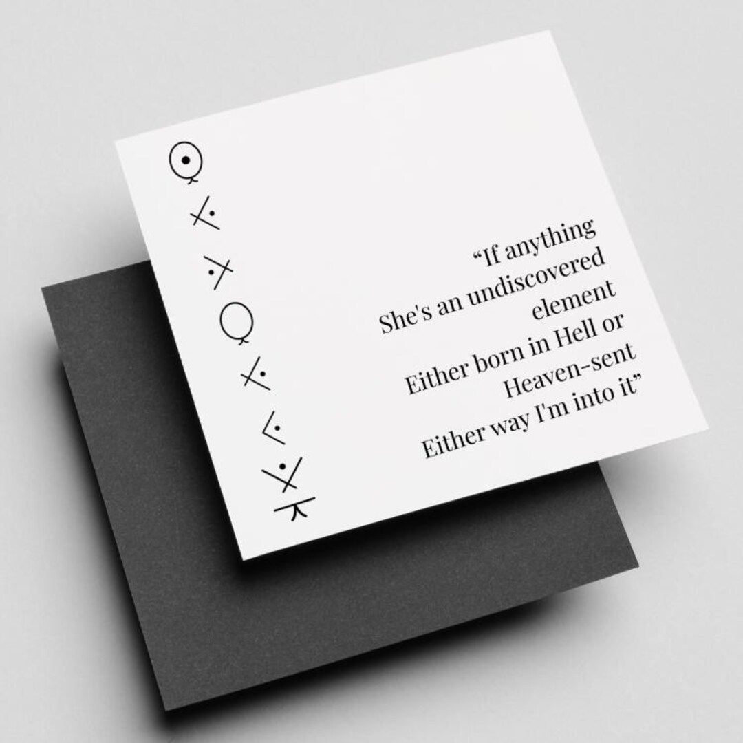 Sleep Token ‘alkaline’ Lyric Greeting Card – 148x148mm – 300gsm Smooth ...