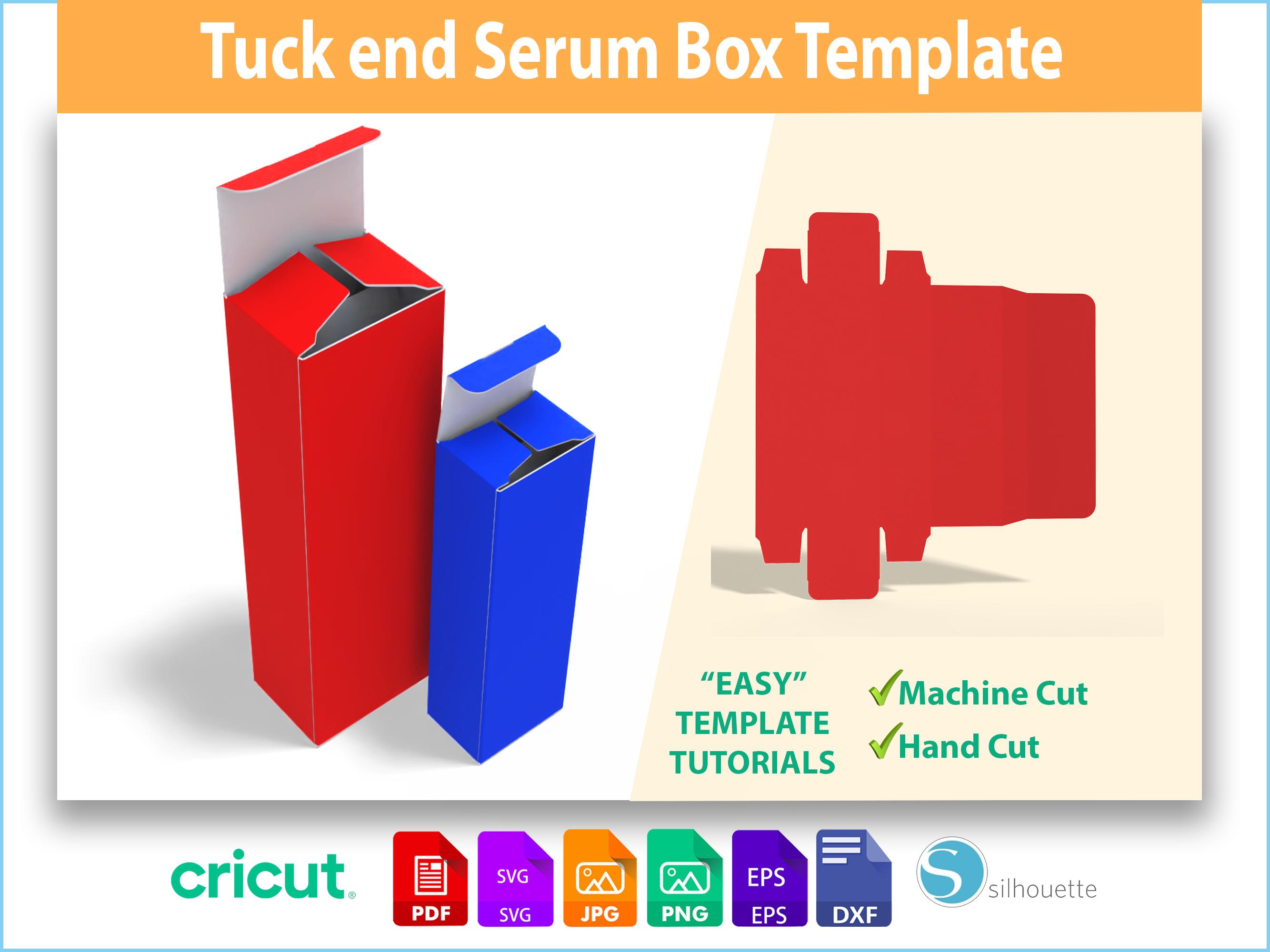 Tuck End Serum Box Template SVG - DXF Cutting File | Packaging Box ...