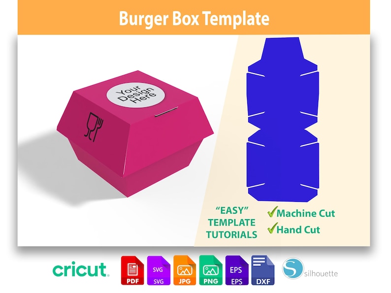 DIY Burger Box SVG Template: Cricut & Silhouette Cut Files - Etsy