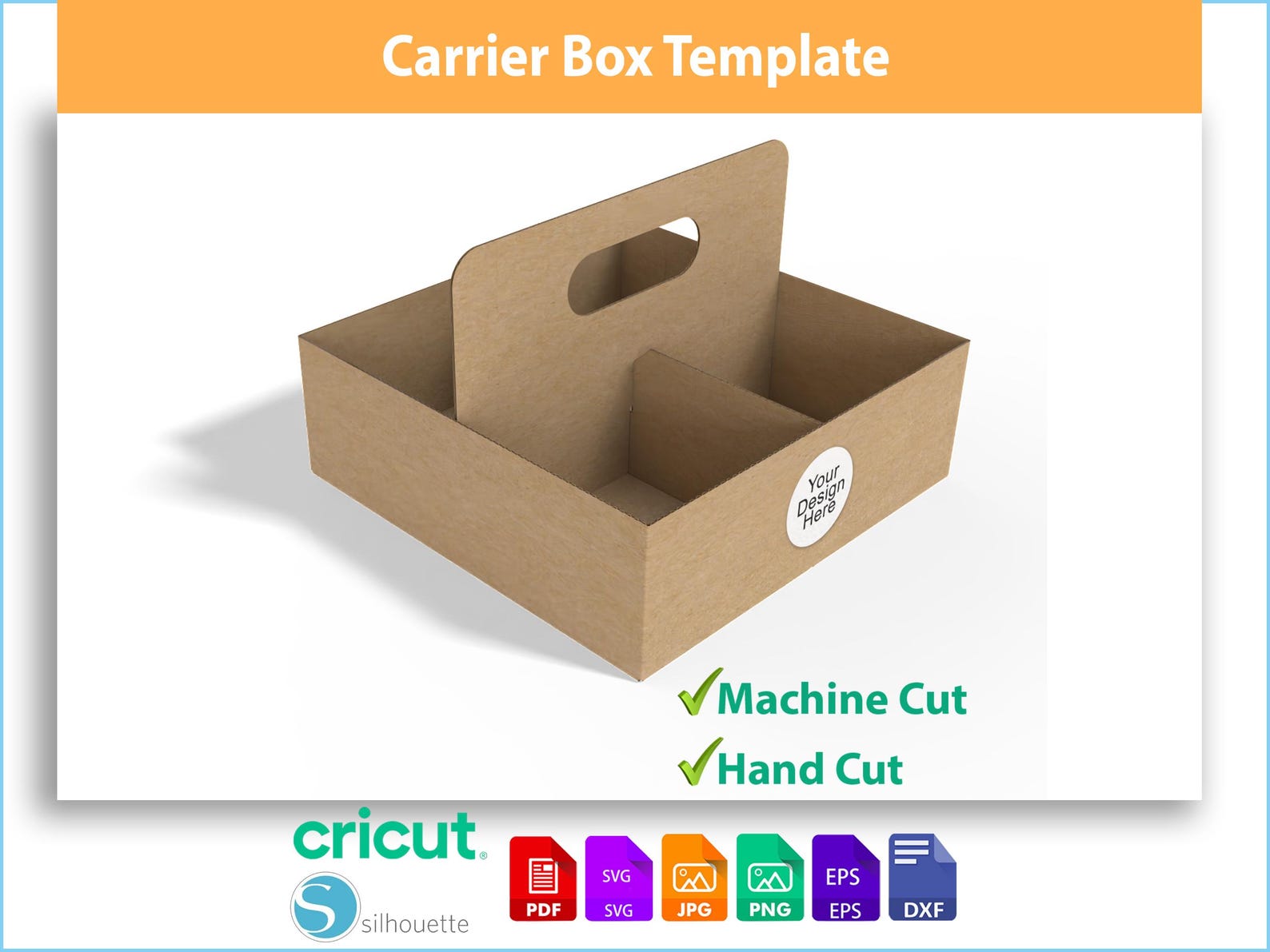 4 Pack Carrier Box Template | DIY Holder Template for Cricut ...