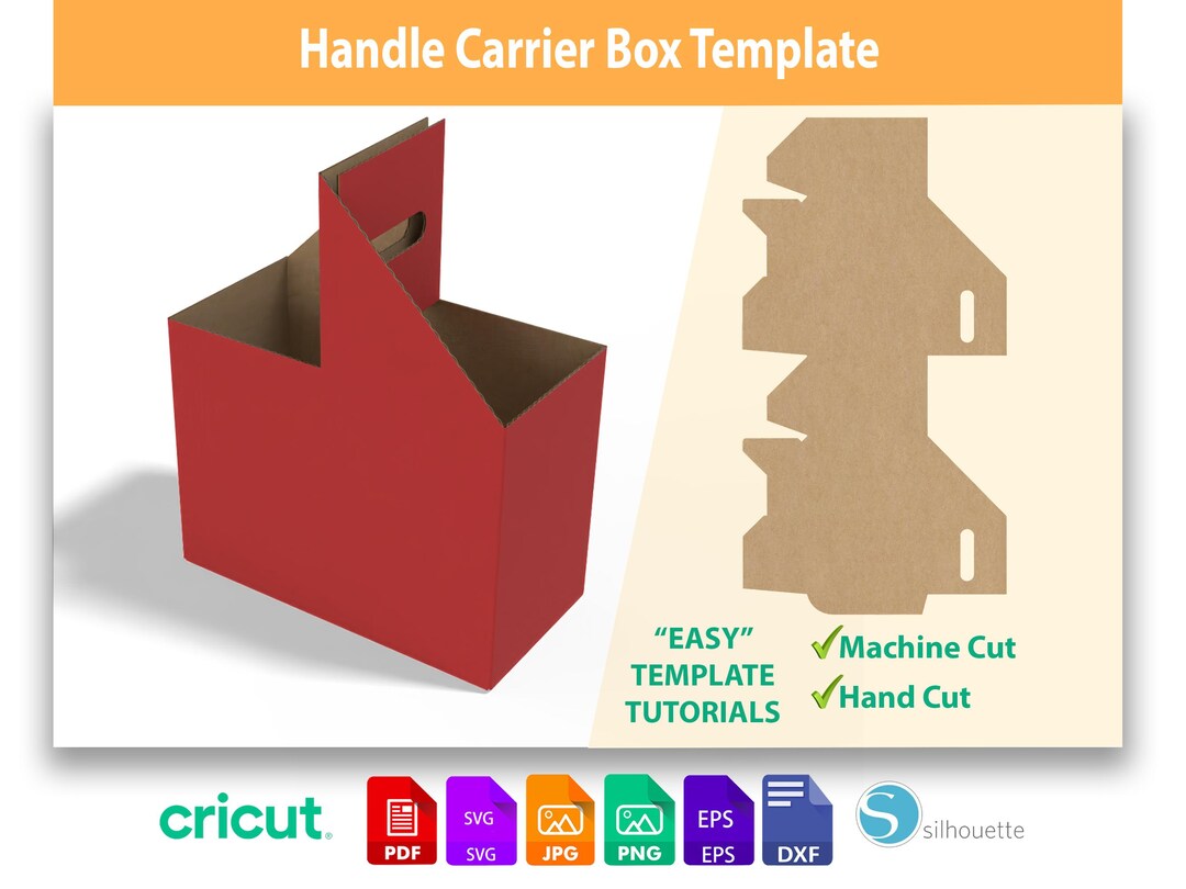 Display Box SVG | Packaging Design With Handle | Box Template Cut Files ...