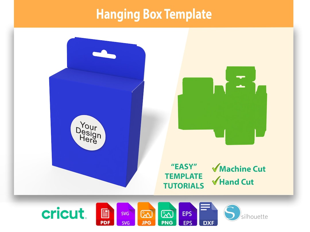 Hanging Box Template SVG | DIY Hanging Gift Box | Cutting File for ...