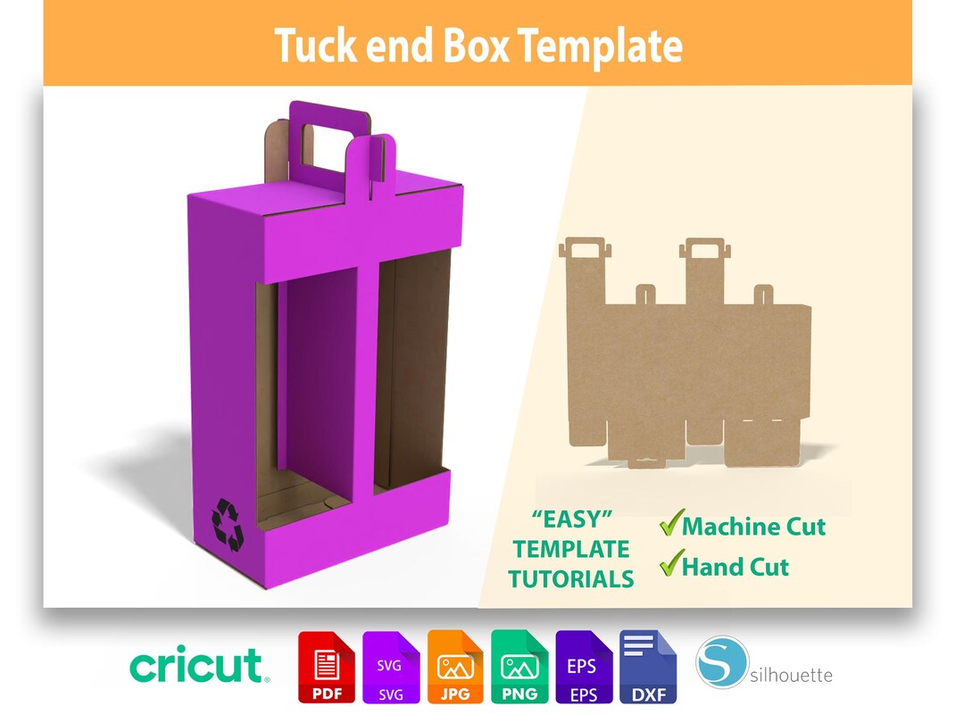 Tall Gable Box Template | Favor Box SVG With Handle | Gift Box ...