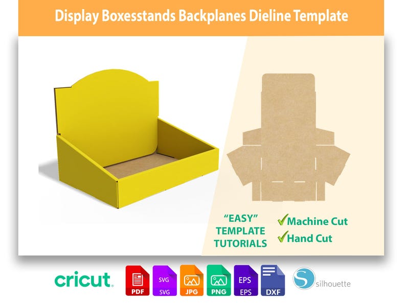 Display Stand Box Template: SVG DXF Printable Packaging (digital ...