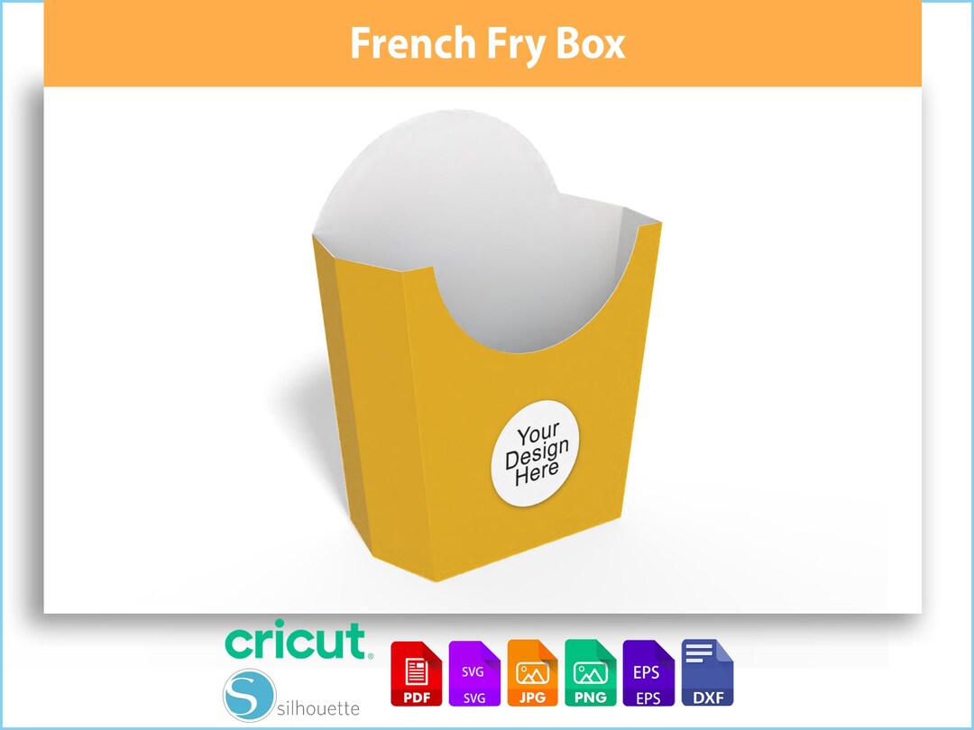 French Fry Box Template SVG - Digital Download - Etsy UK