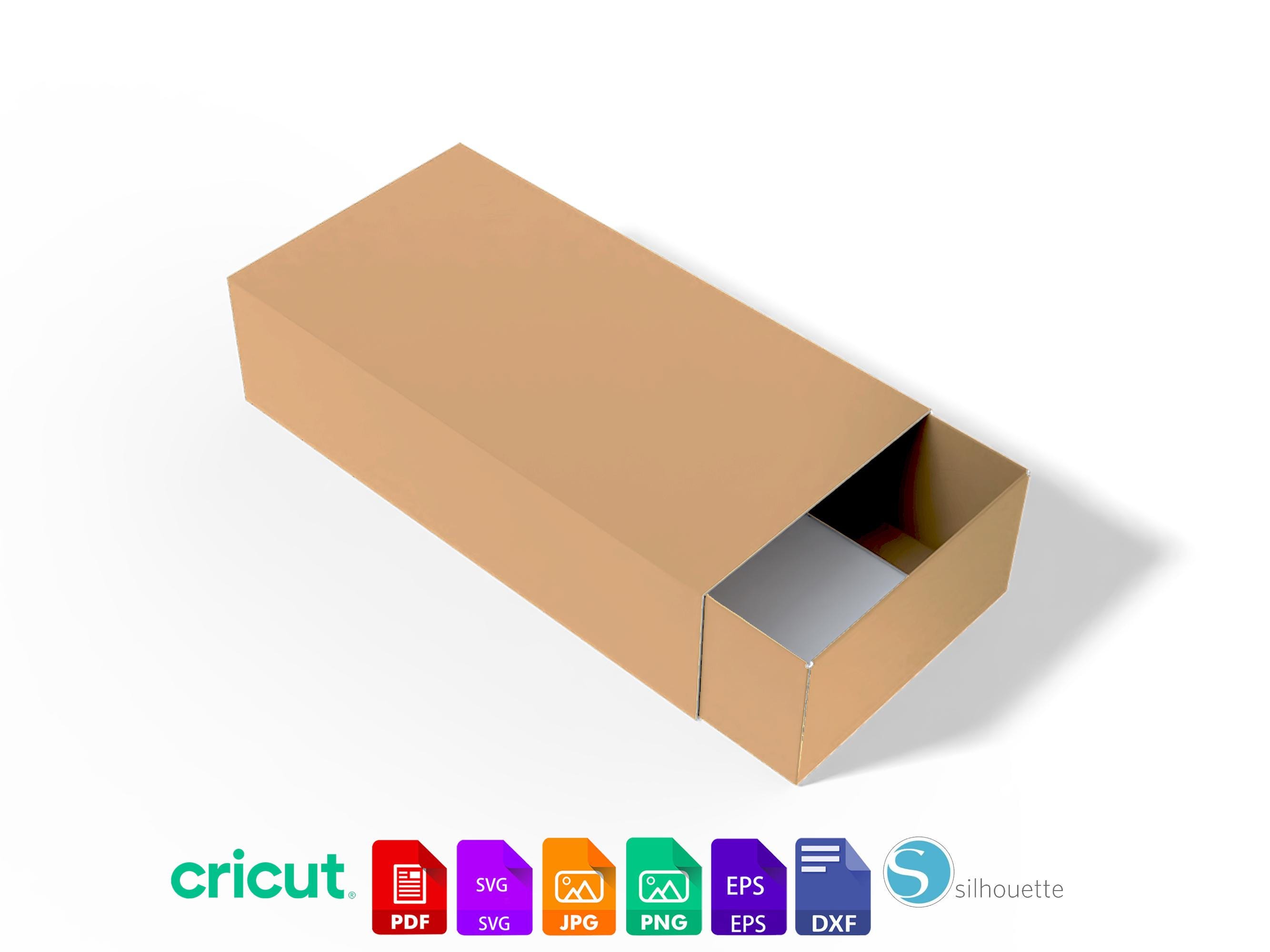 Drawer Box Template SVG DXF - Printable Sliding Box Design for Cricut ...