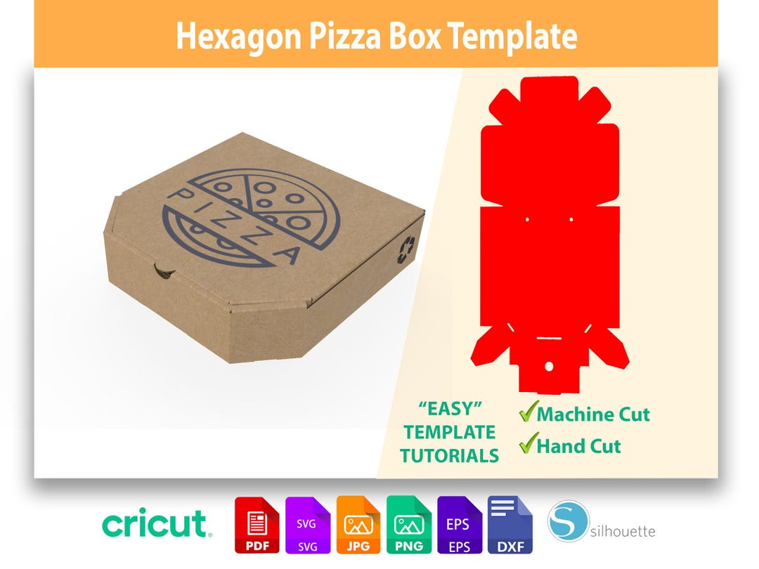 Mini Pizza Box Template | Dielines | Food Box Template - Etsy