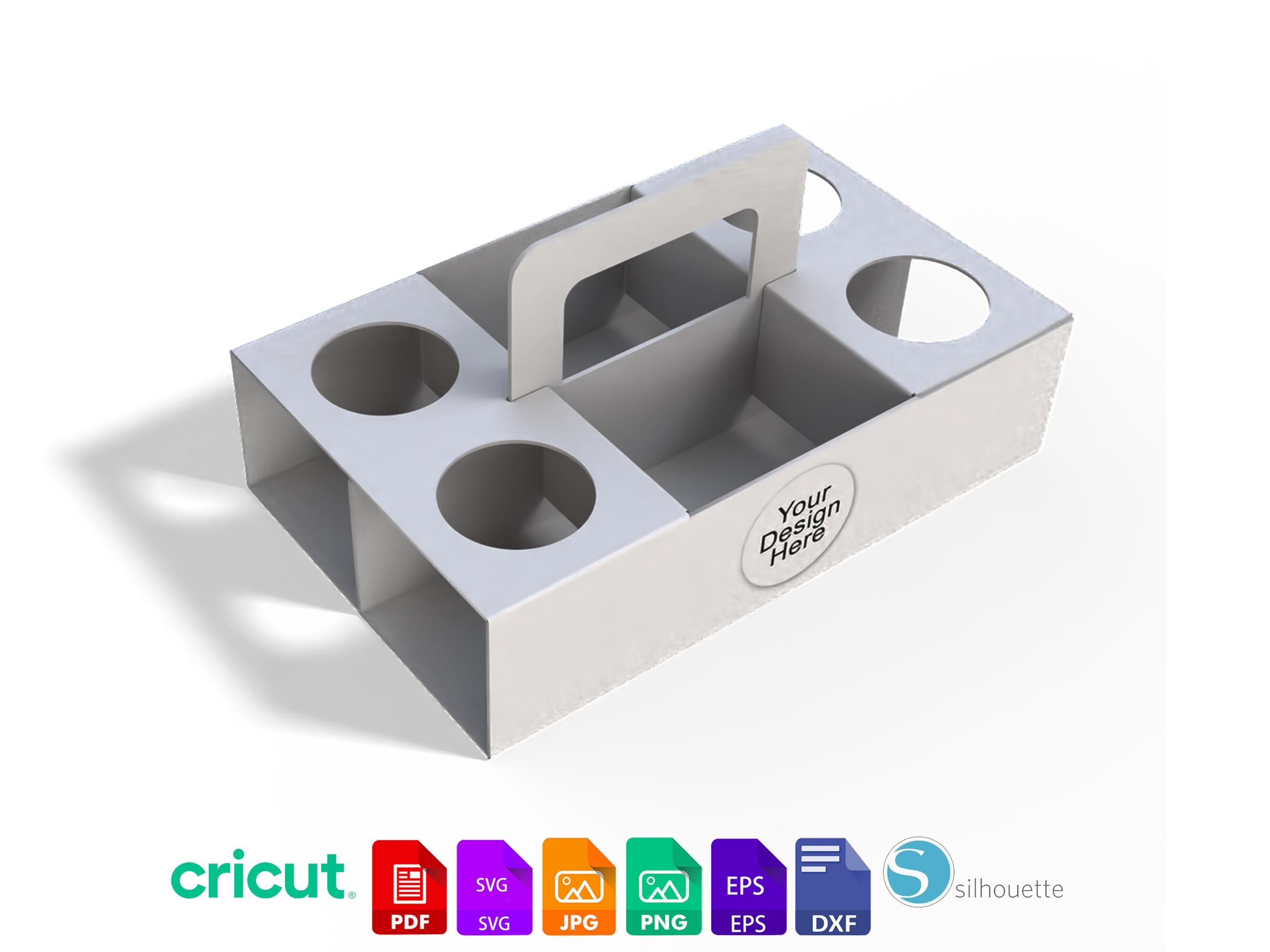 4 Pack Carrier Box Template – DIY Cup Bag, Beer Bottle Box Carrier ...