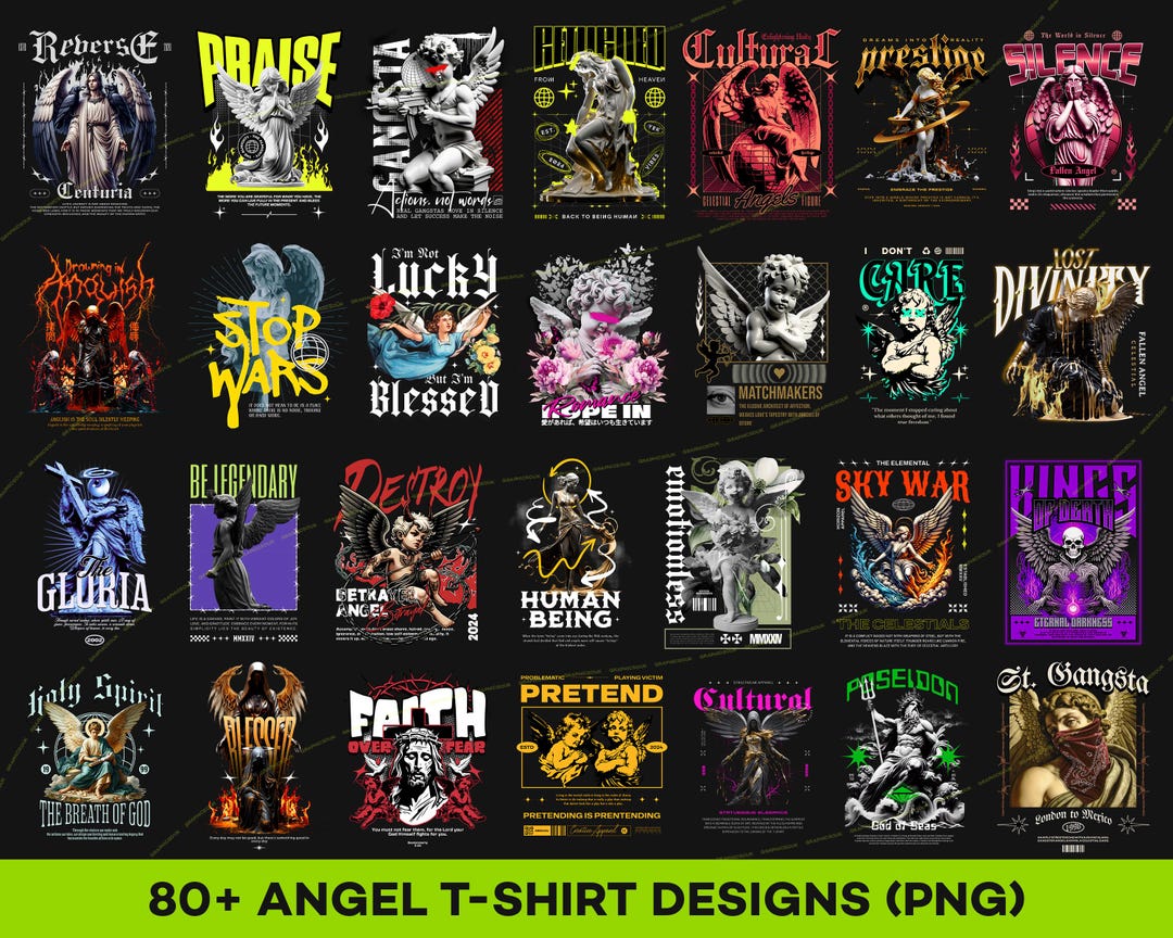 80+ Angel T-shirt Designs Bundle PNG, Streetwear Pack, Angel Tshirt ...