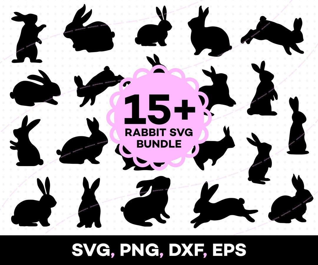 15+ Rabbit SVG Bundle Digital Download, Png, Dxf, Eps, Rabbit Clipart ...