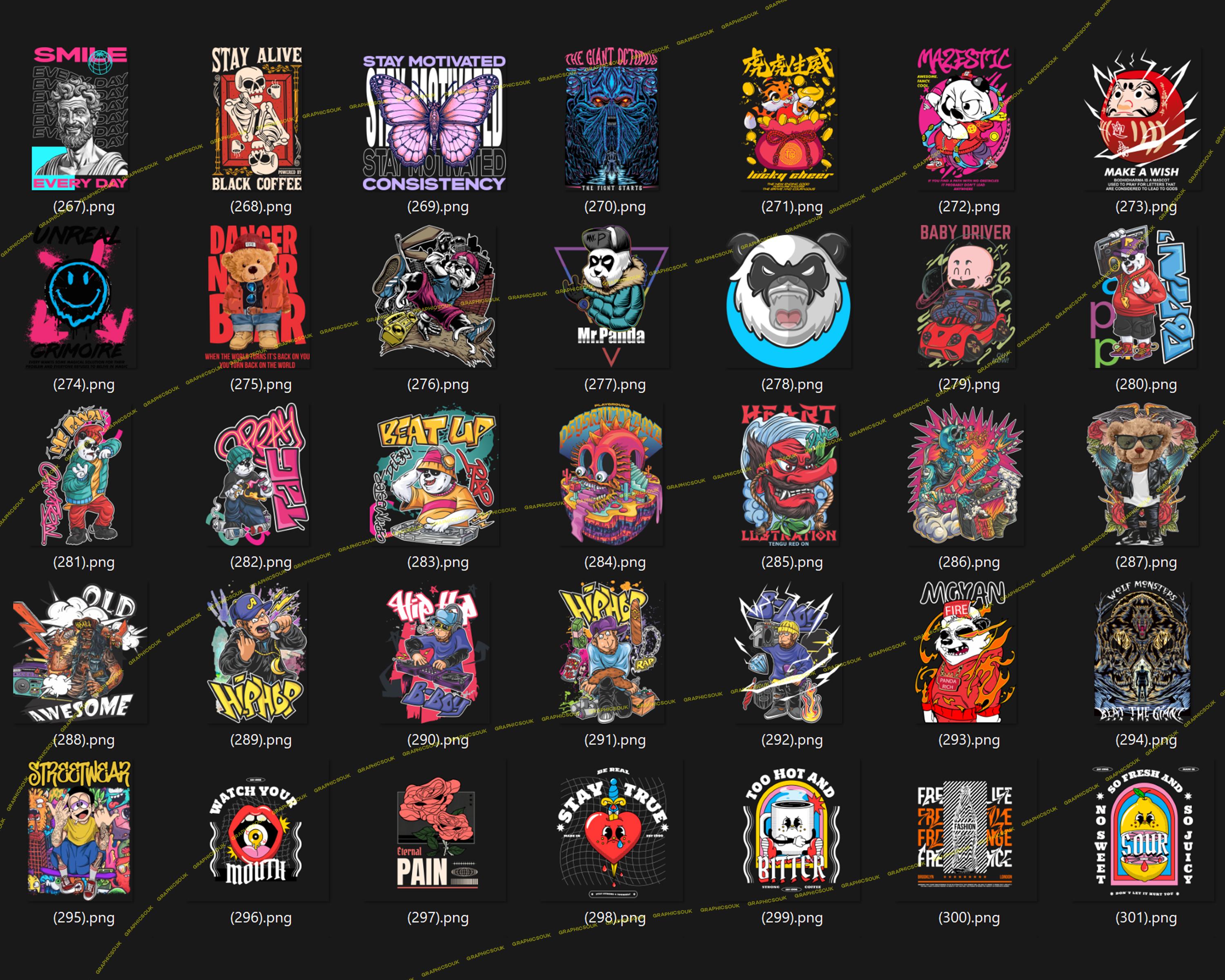 300+ Premium T-shirt Designs Bundle, Streetwear Pack, Streetwear Art ...