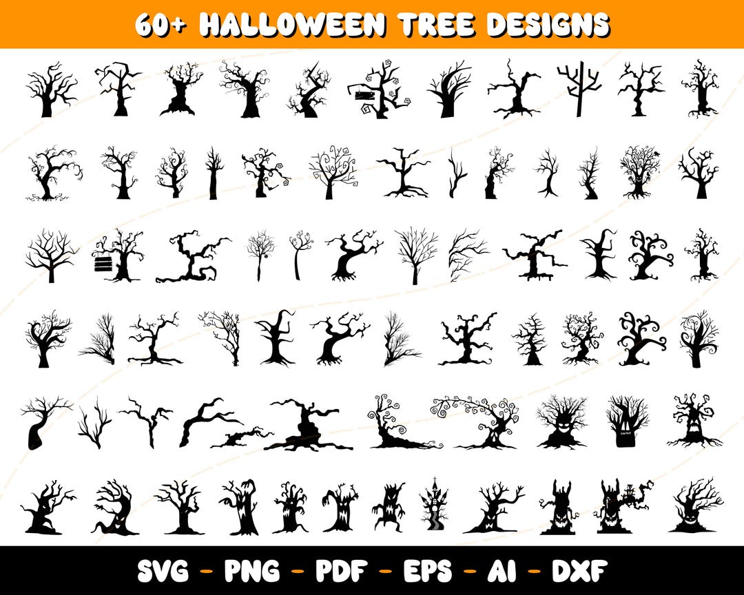 60+ Halloween Tree Svg Bundle, Spooky Tree Svg, Haunted Forest Clipart ...