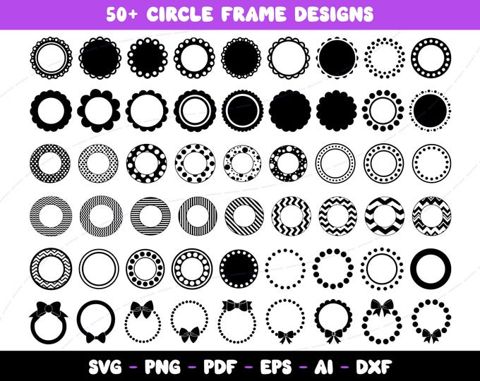 Circle Frame Bundle Svg | Frame Bundle Svg | Round Frames Svg | Vector ...