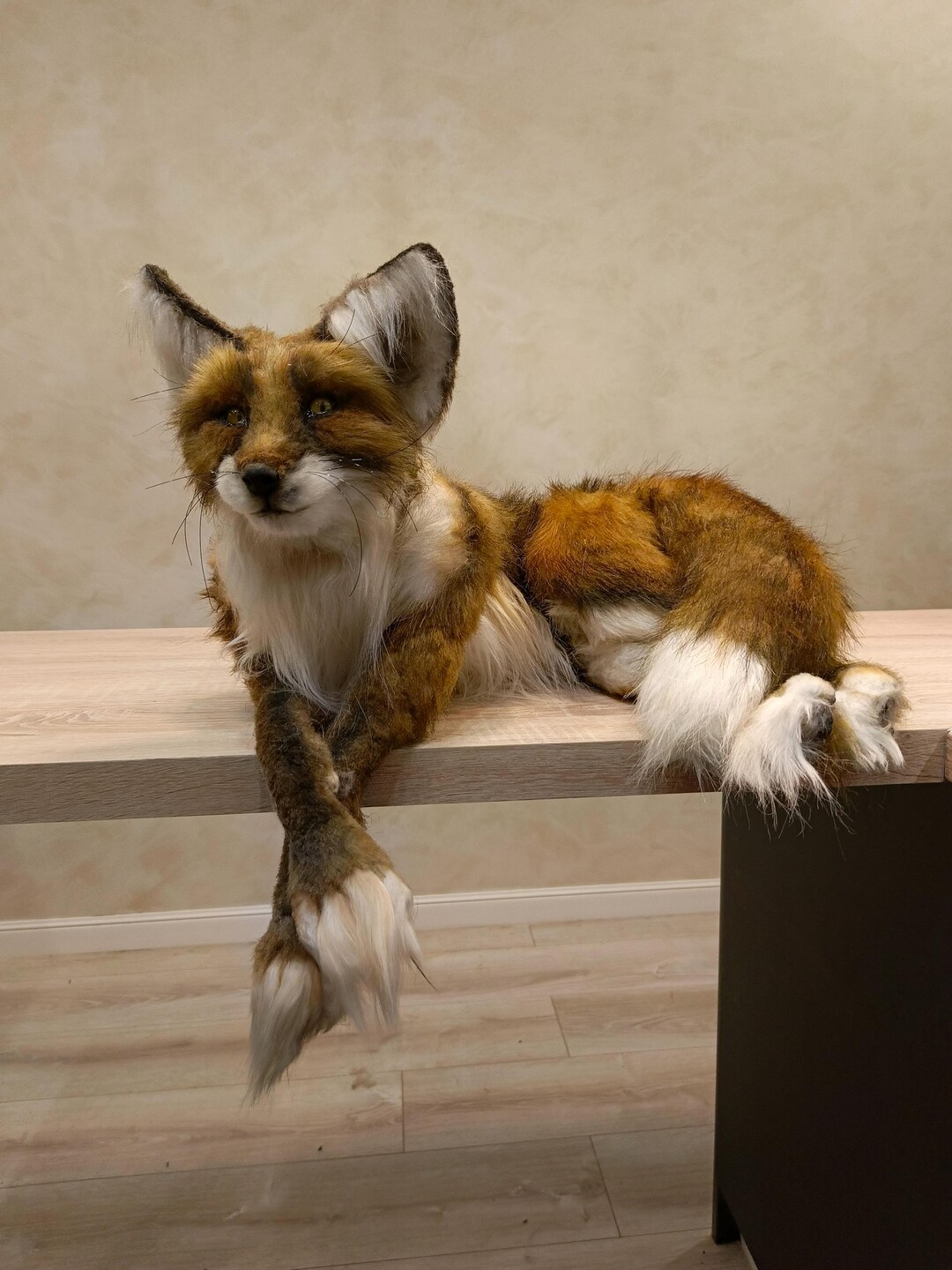 Realistic Fox Plushie Toy, Faux Taxidermy, Life Size Poseable Fox ...
