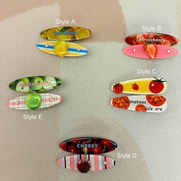 Fruit Hair Clips - Etsy UK