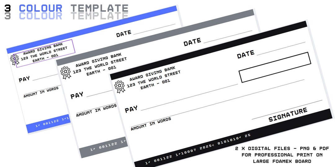 Large Cheque | 60x30" | Suitable for Charity, Fundraising, Special ...
