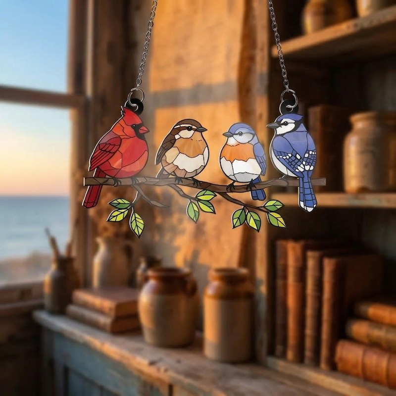 Acrylic Birds on a Branch - Etsy