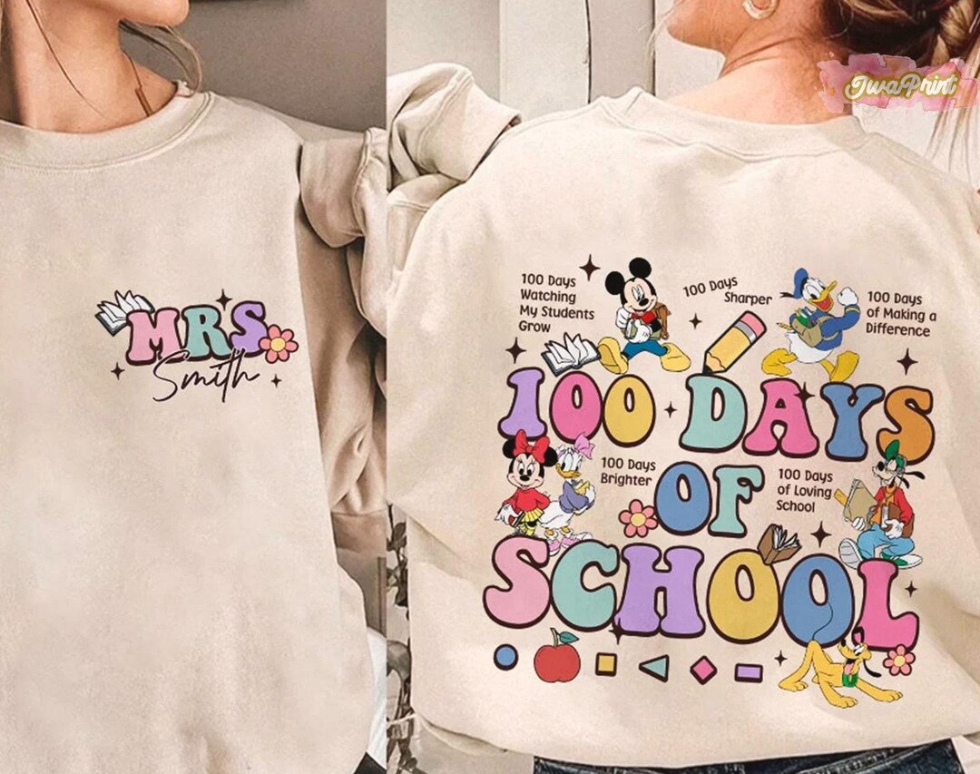 Disneyland Teacher 100 Days of School T-shirt, Crop Top, Mickey Mouse ...