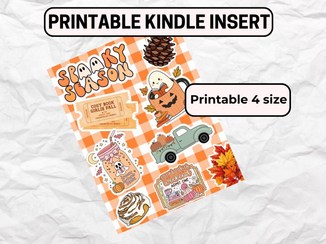 Kindle Insert - Printable Kindle Insert - Kindle Autumn Insert - Kindle ...