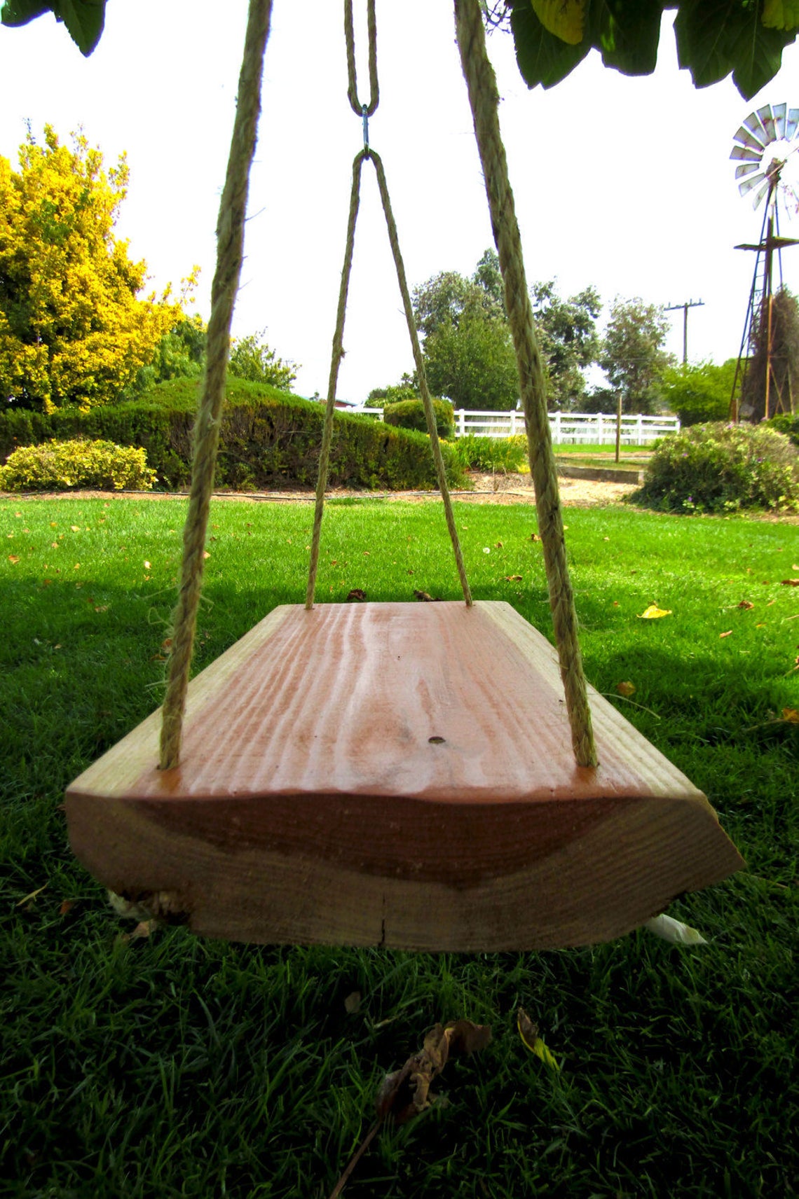 Rustic Coastal Redwood Swing Porch Patio Backyard Tree Swing | Etsy