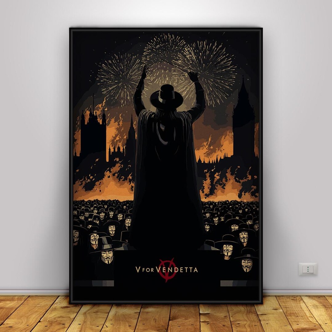 V for Vendetta Poster | V Wall Art | Home Decor | Kraft Paper Print ...