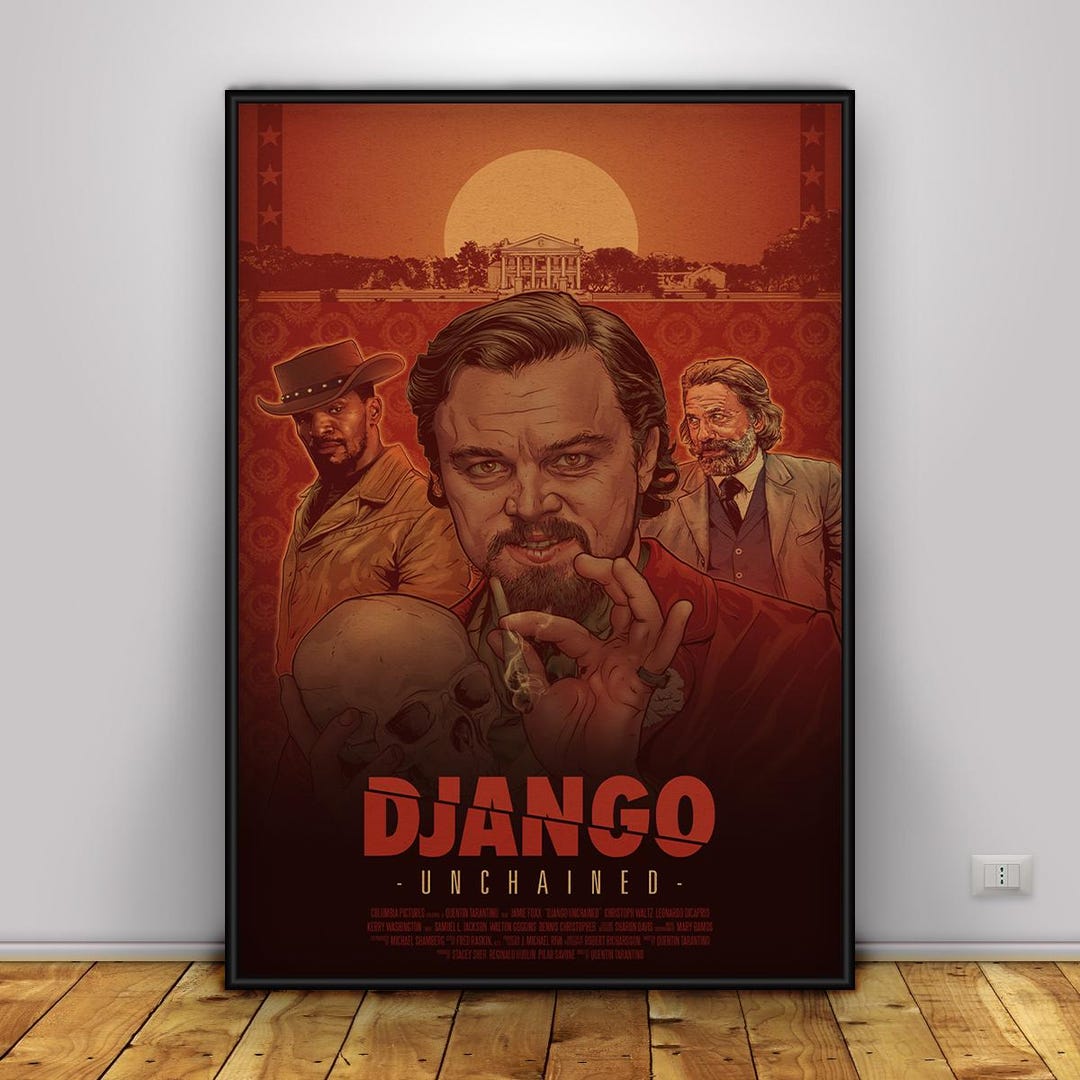 Django Unchained Poster | Tarantino Movie Wall Art | Home Decor | Kraft Paper Print | Gift ...