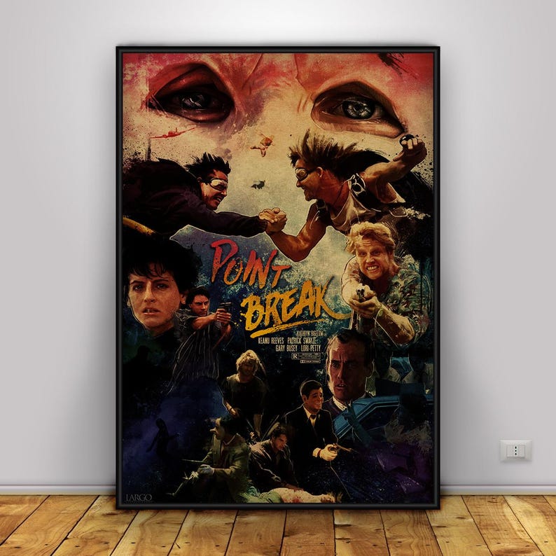 Point Break Poster | Patrick Swayze Wall Art | Home Decor | Kraft Paper ...
