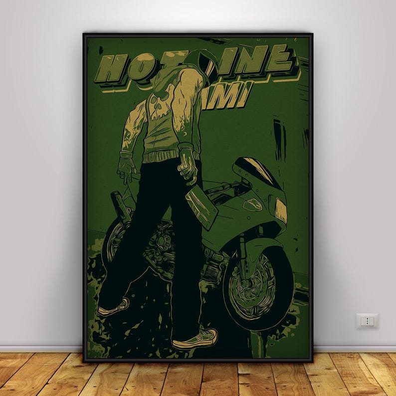 Hotline Miami Poster | Jacket Wall Art | Home Decor | Kraft Paper Print ...