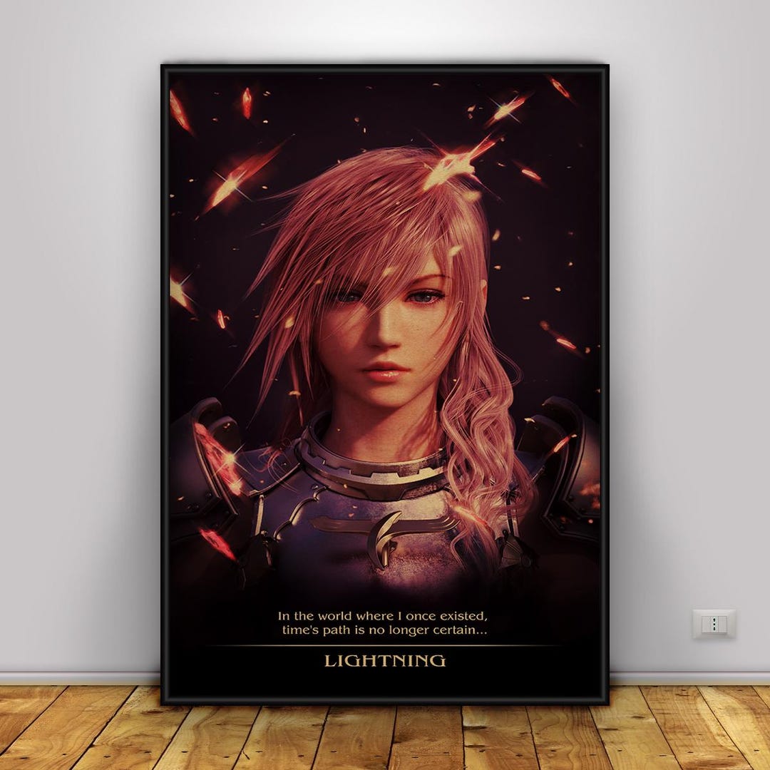 Final Fantasy Poster | Lightning Wall Art | Home Decor | Kraft Paper ...