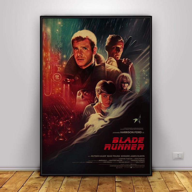 Blade Runner Poster | Deckard Wall Art | Home Decor | Kraft Paper Print ...