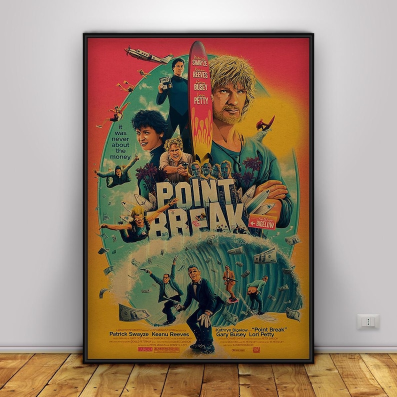Point Break Poster | Patrick Swayze Wall Art | Home Decor | Kraft Paper ...