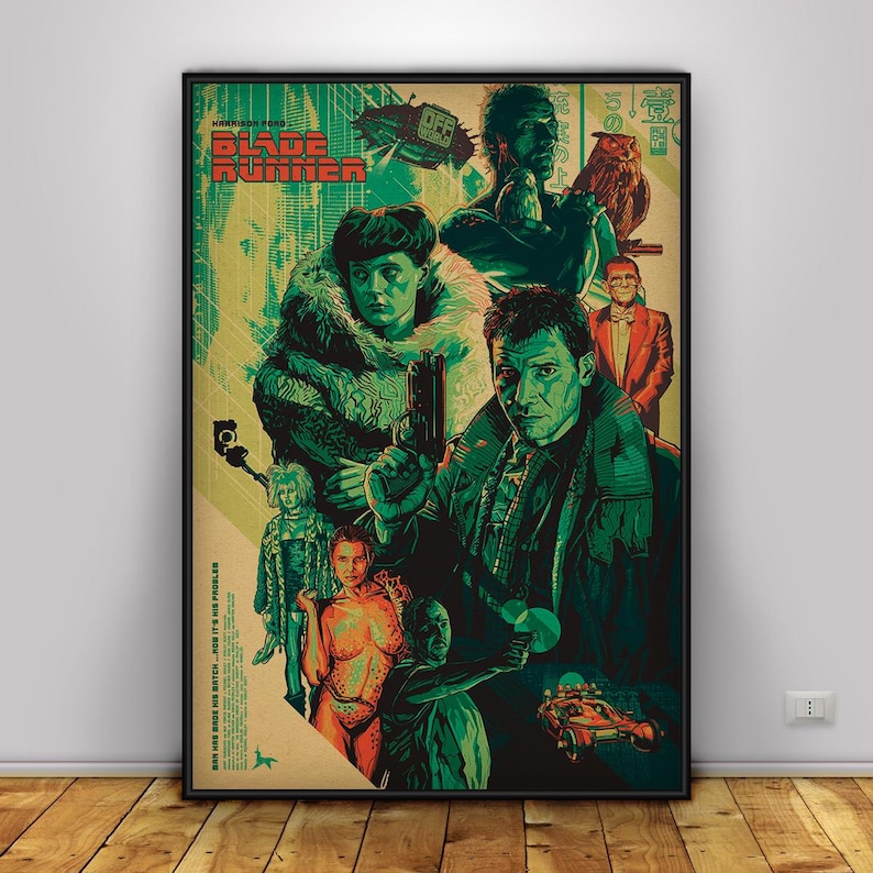 Blade Runner Poster | Deckard Wall Art | Home Decor | Kraft Paper Print ...
