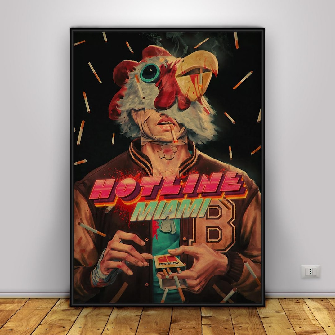 Hotline Miami Poster | Jacket Wall Art | Home Decor | Matte Paper Print ...