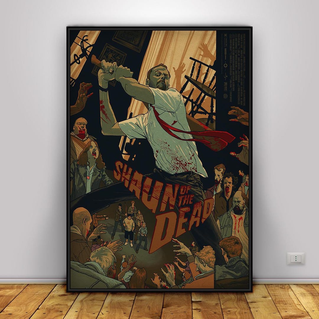 Shaun of the Dead Poster | Simon Pegg Wall Art | Home Decor | Kraft ...