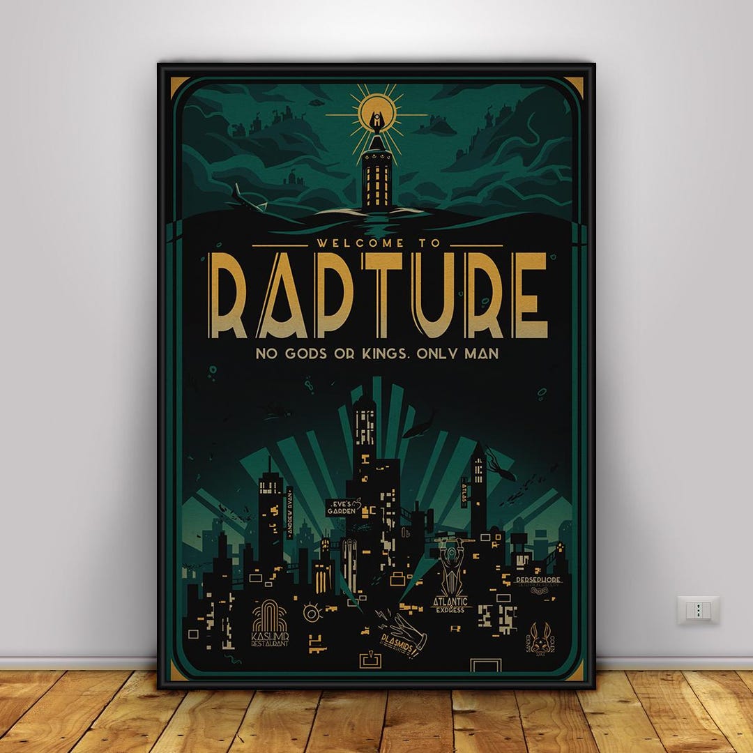Bioshock Poster | Rapture City Wall Art | Home Decor | Kraft Paper ...