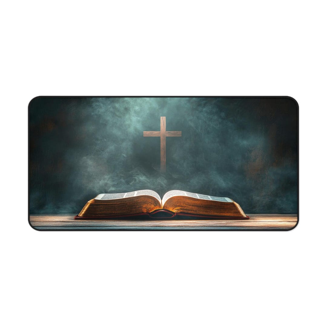Inspirational Christian Desk Mat, Bible Verse Mouse Pad, Religious ...