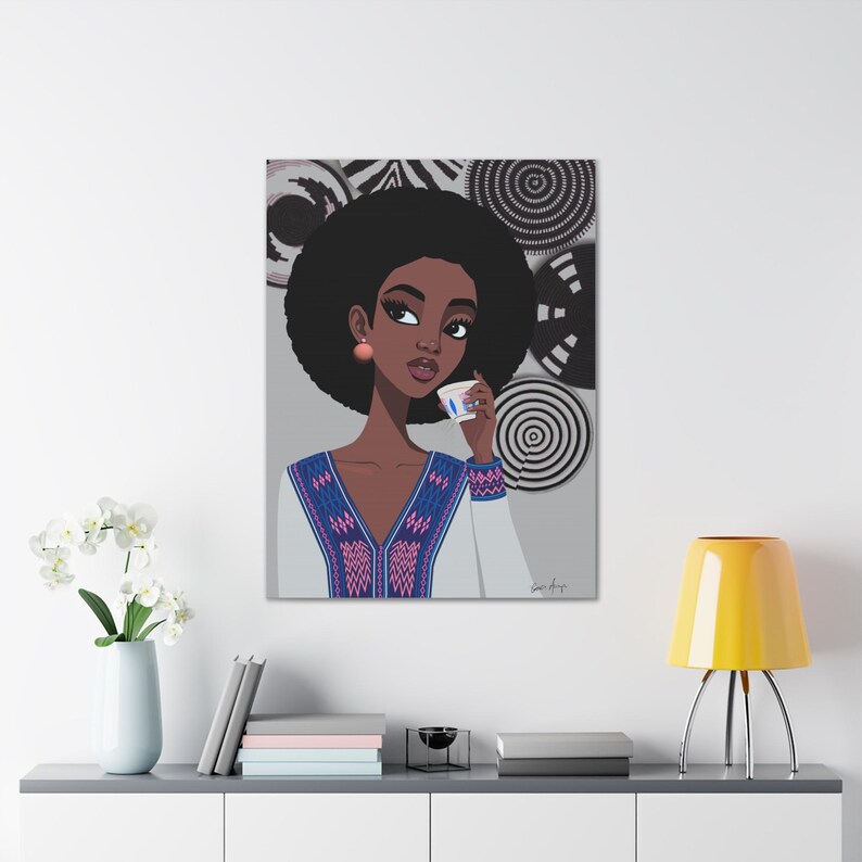 Ethiopian New Year Art: Enkutatash Woman in Adey Abeba Field (digital ...