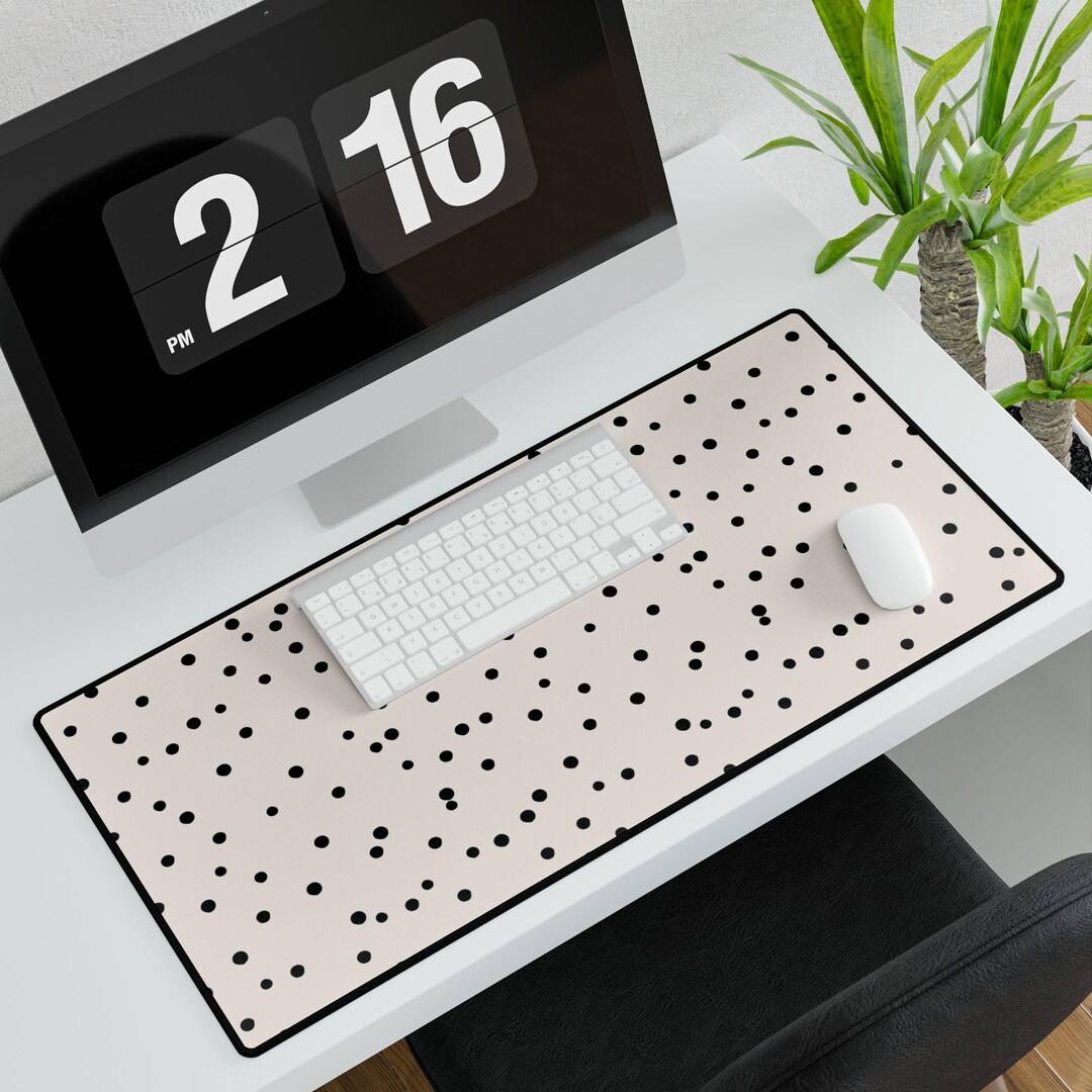 Polka Dots Desk Mat - Stylish Office Decor, Workstation Accessories ...