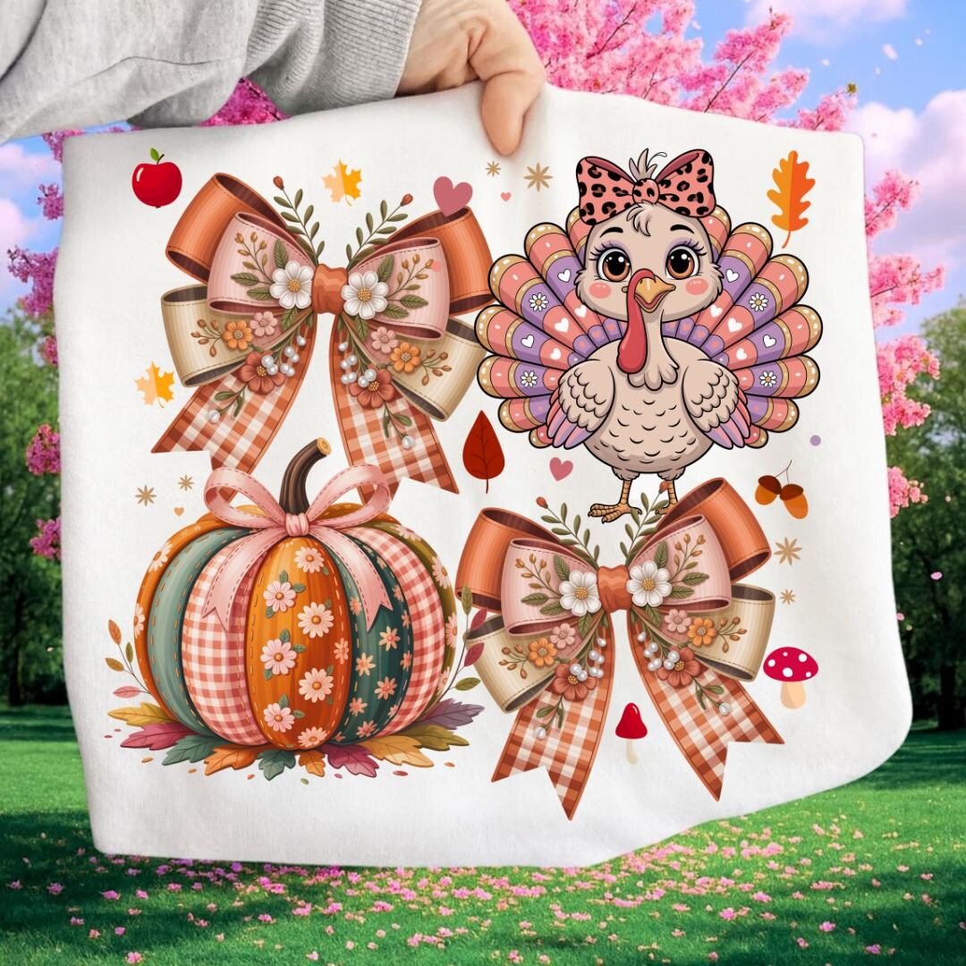 Cute Thanksgiving Turkey PNG | Pink Leopard Bow Turkey Sublimation ...